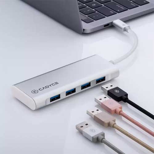 CADYCE USB-C 4-Port Hub with 10Gbps Data Transfer