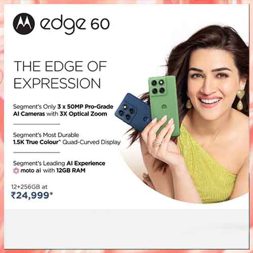 Motorola Edge 60 launched in India with 3x50MP AI cameras